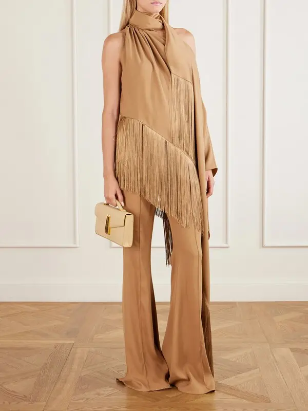 TALLER MARMO Atlas Fringed Crepe Blouse