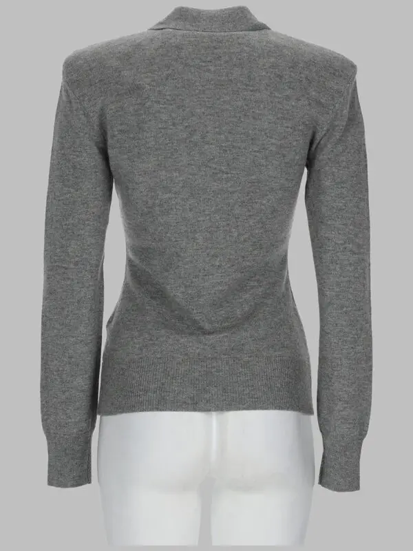 ROTATE BY BIRGER CHRISTENSEN Polo In Merino Wool And Cashmere - Gray