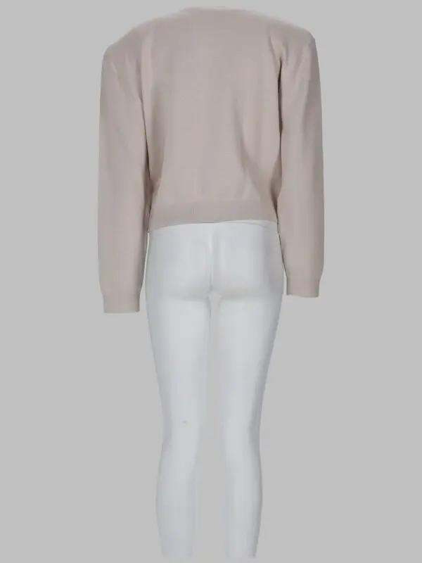 ROTATE BY BIRGER CHRISTENSEN Cropped Cardigan With Logo Detail - Gray