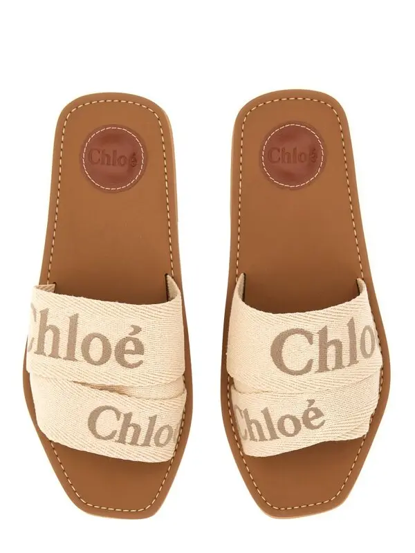 Chloé Woody Slide Sandals - Cream