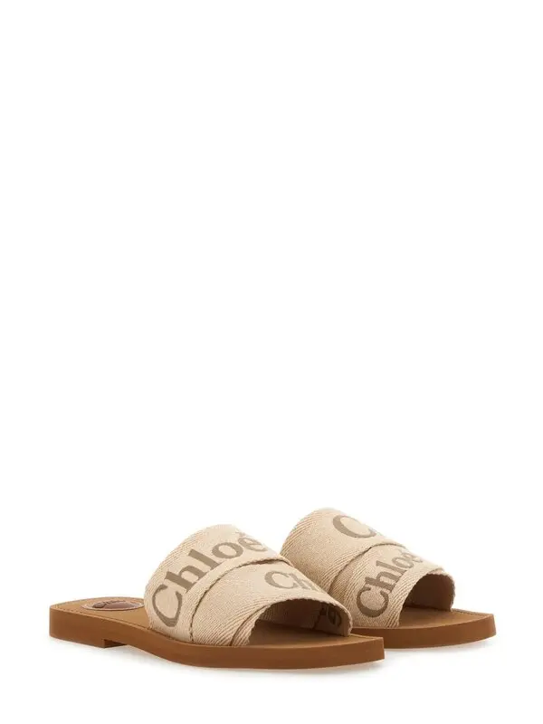 Chloé Woody Slide Sandals - Cream