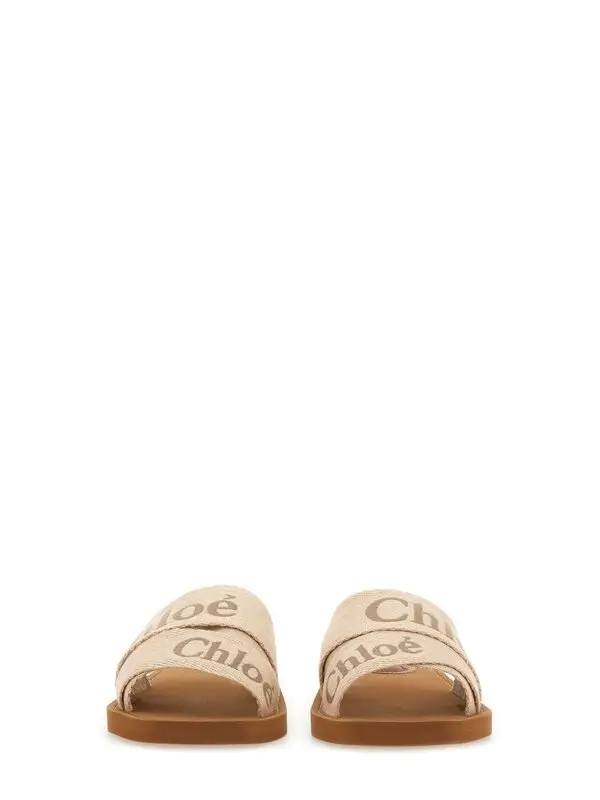 Chloé Woody Slide Sandals - Cream
