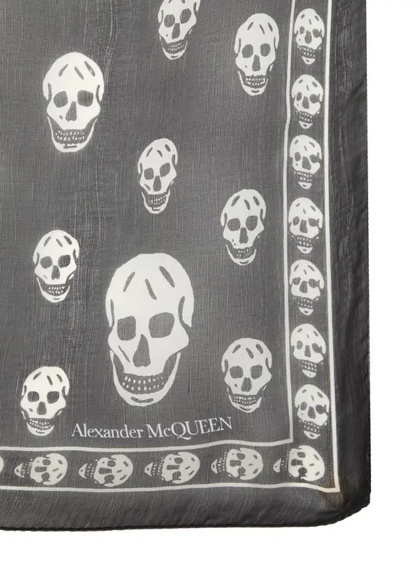 Alexander McQueen Foulard Skull Classico Scarf - Black