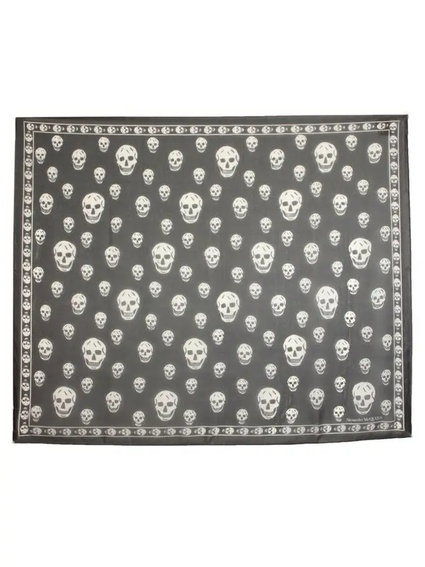 Alexander McQueen Foulard Skull Classico Scarf - Black