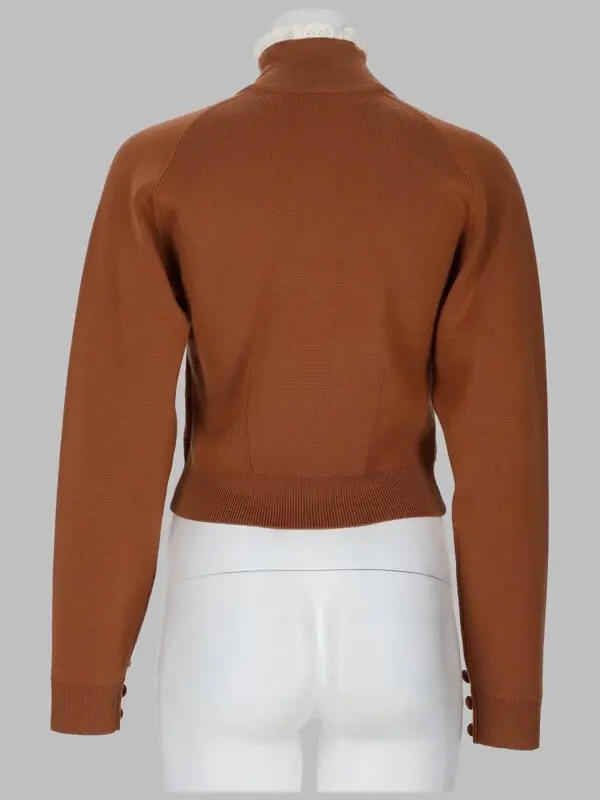 Chloé High Neck Wool And Lace Pullover - Brown