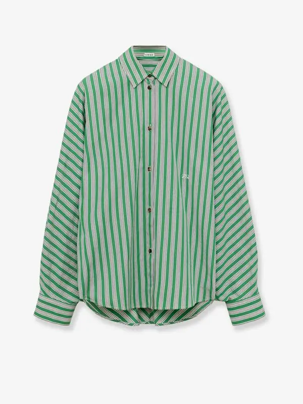 Loewe Striped Cotton Shirt - Green