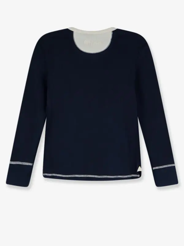 Chloé Cotton Sweater With Contrasting Inserts