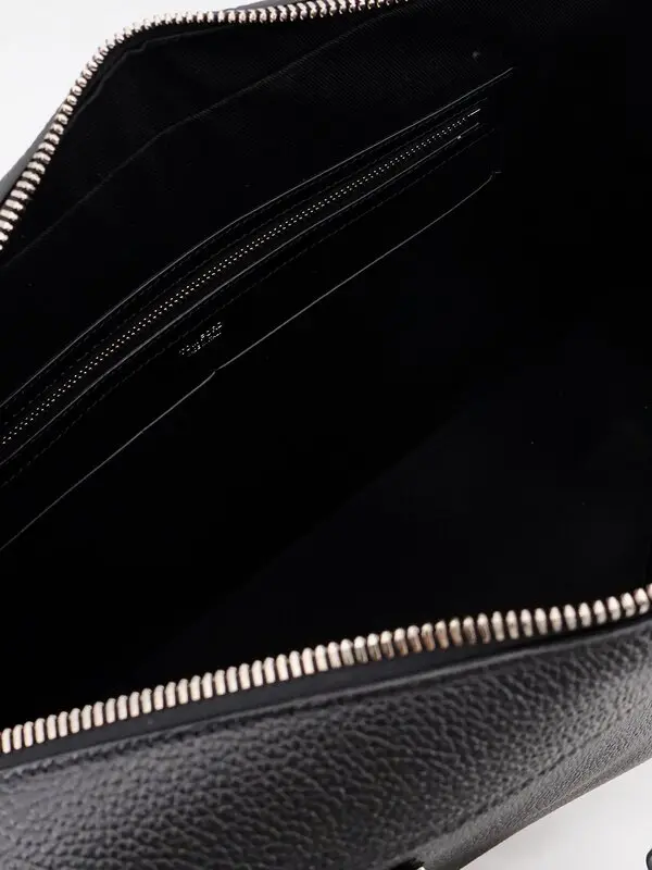 TOM FORD Leather Work Bag With Front Lettering Logo