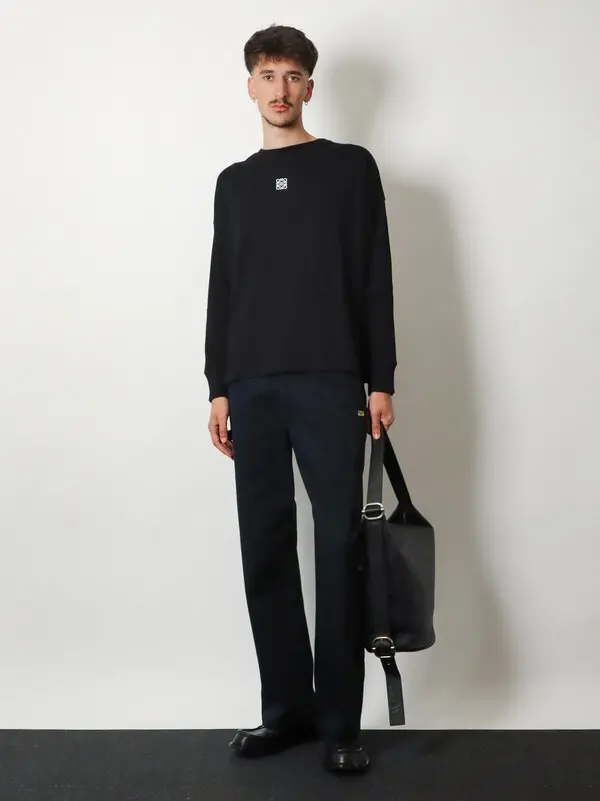 Loewe Ribbed Cotton Tshirt - Black