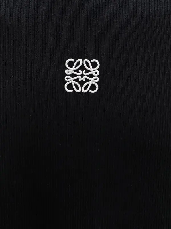 Loewe Ribbed Cotton Tshirt - Black