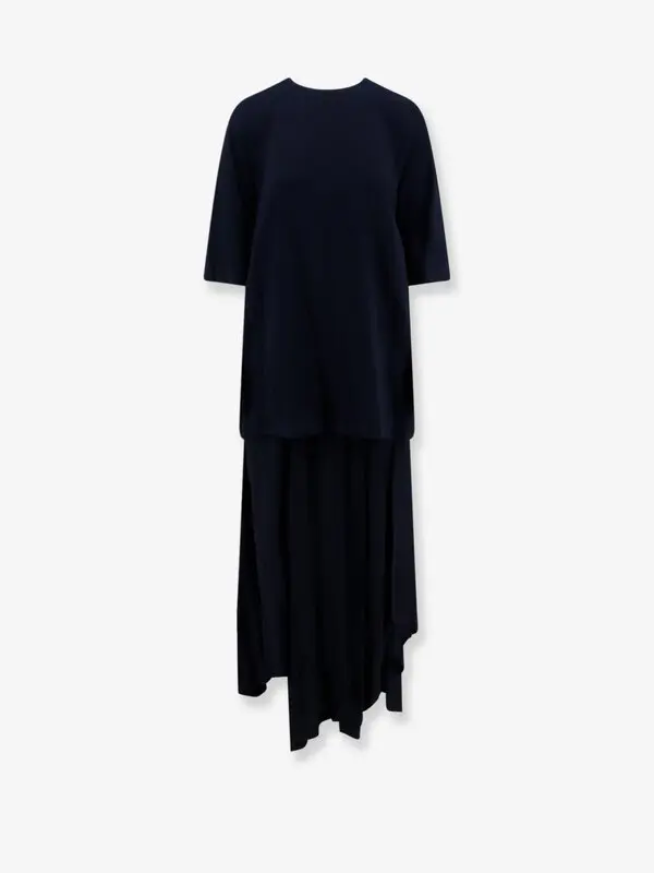 SEMICOUTURE Silk Blend Top And Skirt - Blue