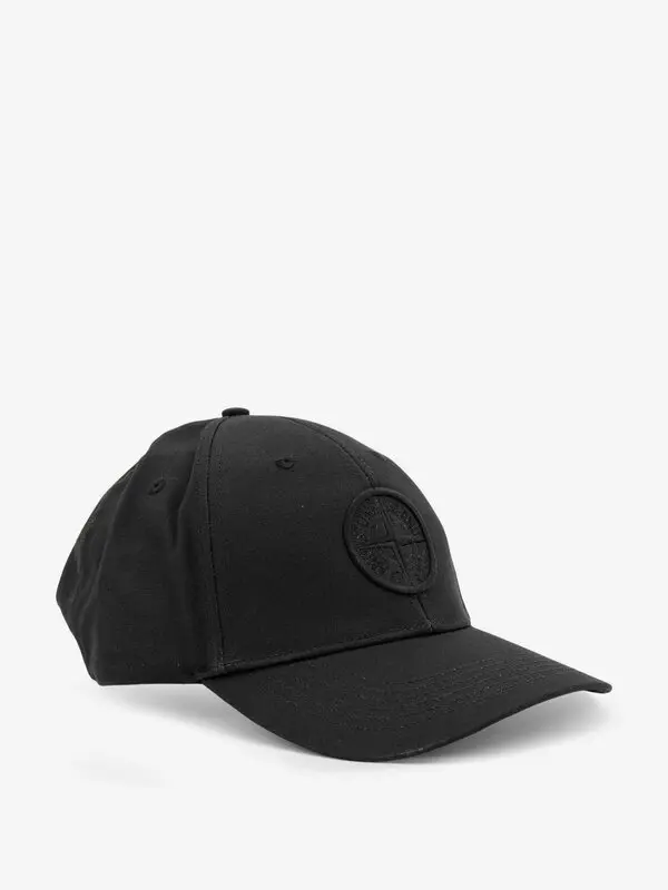 Stone Island Cotton Baseball Cap With Embossed Logo