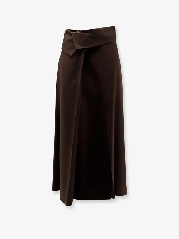 ALYSI Stretch Virgin Wool Maxi Skirt