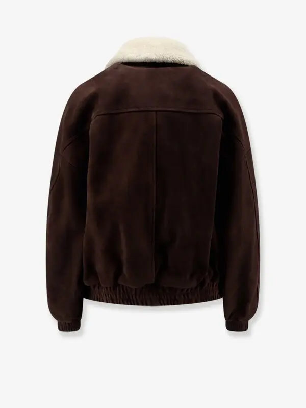 SEMICOUTURE Suede Jacket With Fur Collar