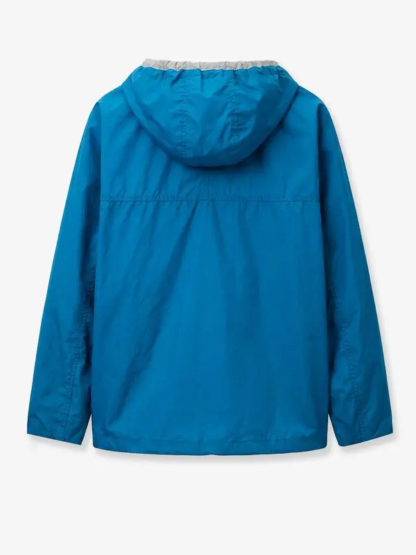 Loewe Anorak Technical Fabric Windbreaker With Embroidered Anagram Logo - Blue