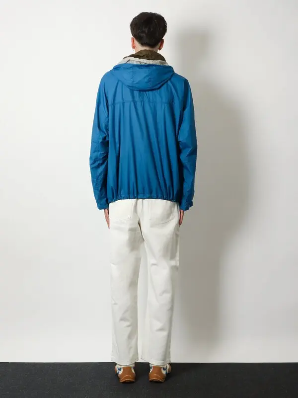 Loewe Anorak Technical Fabric Windbreaker With Embroidered Anagram Logo - Blue