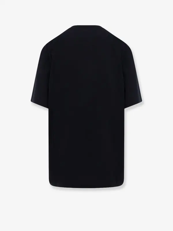 Gucci Cotton And Silk Blend T-shirt With Web Logo - Black