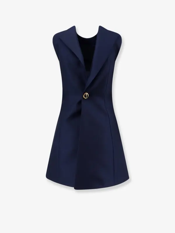 Balenciaga Aline Merino Wool And Silk Blend Short Dress