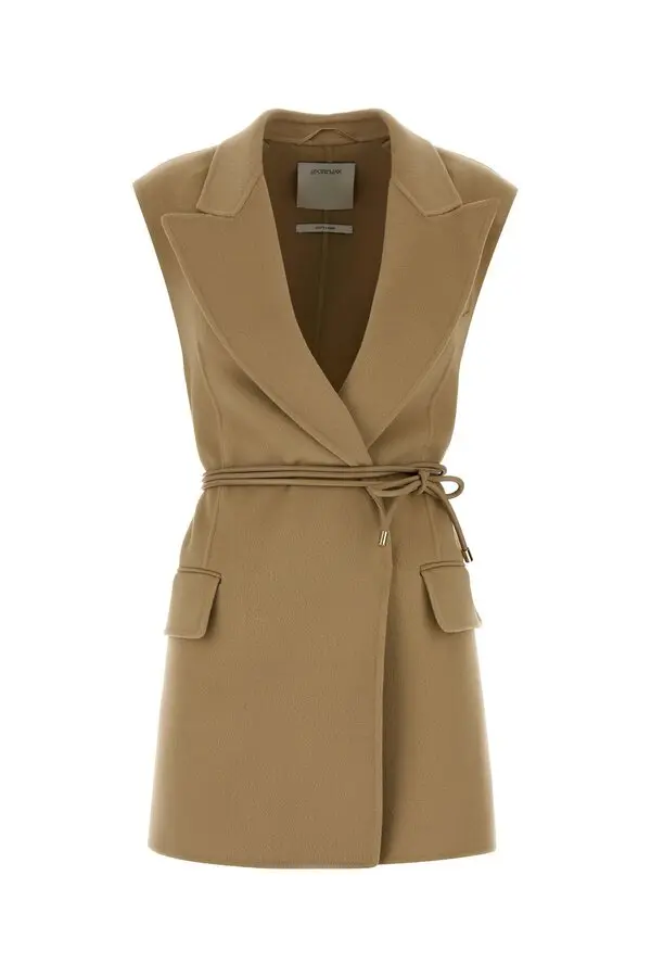 Sportmax Beige Wool Rapido Vest - Light Brown