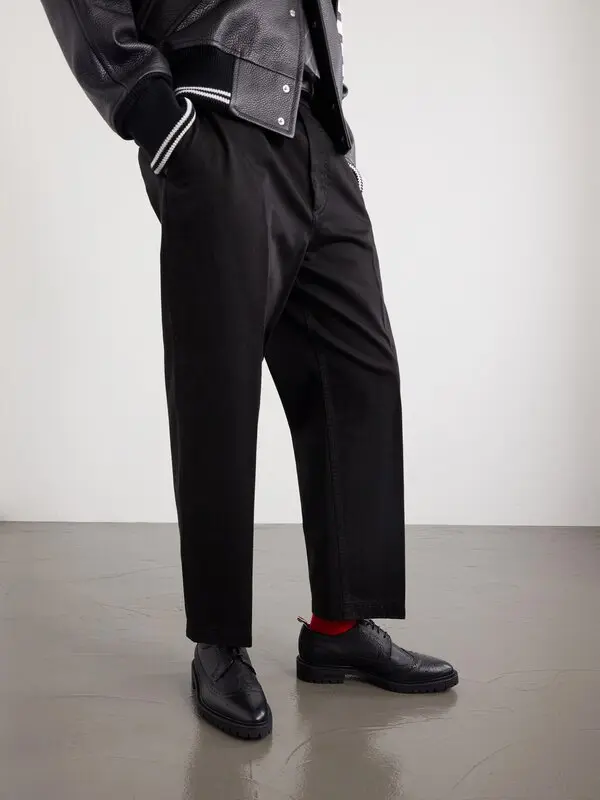 Thom Browne Longwing Pebble-grain Leather Brogues