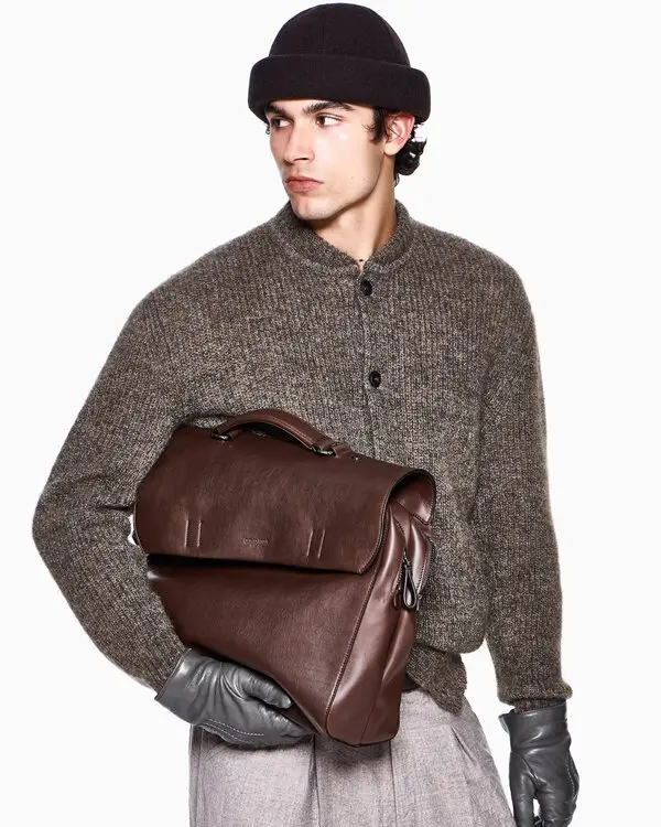 Giorgio Armani Regular Fit Mohair Wool Half-cardigan Stitch Cardigan
