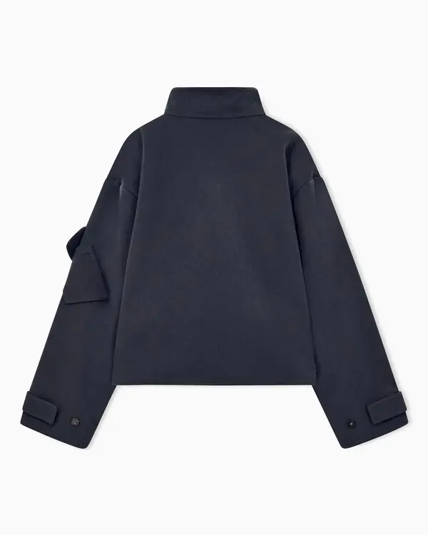 Giorgio Armani Double Cashmere Blouson With Stand-up Collar - Grey