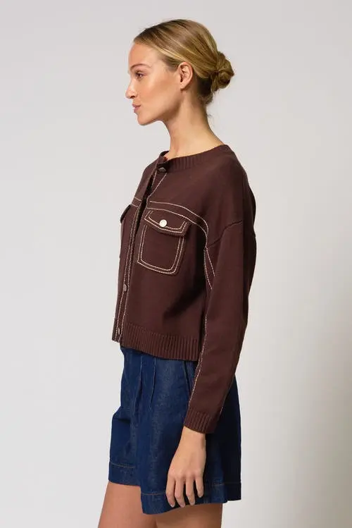Central Park West Dean Topstitch Sweater