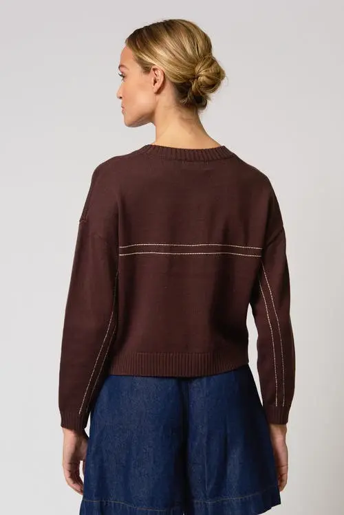 Central Park West Dean Topstitch Sweater