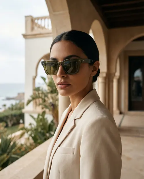 COSSINO Cuadra 46mm Square Acetate Sunglasses - Green