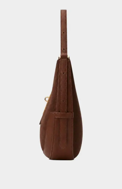 MI BOLSA LONDON Cotswolds Genuine Suede Leather Shoulder Bag