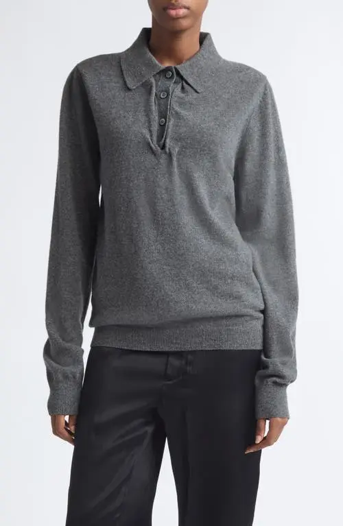 MAISON MARGIELA Twist Wool Polo Sweater - Medium Grey