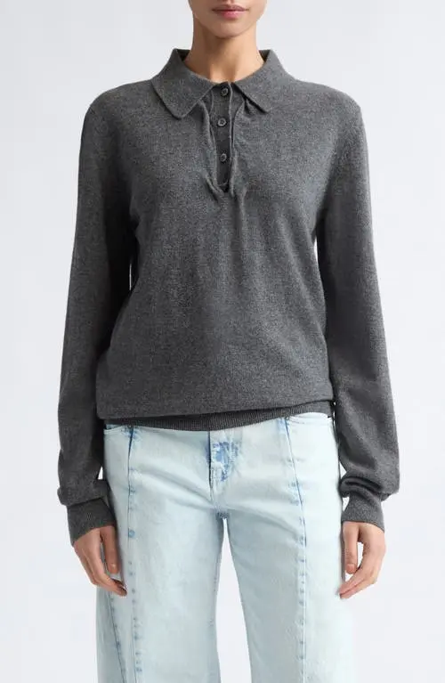MAISON MARGIELA Twist Wool Polo Sweater - Medium Grey