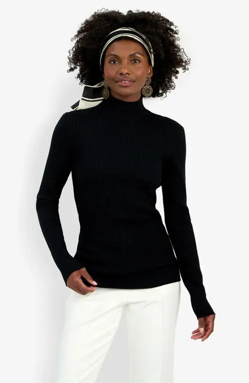 Trina Turk Hempstead Mock Neck Top - Black