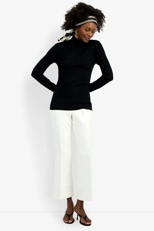 Trina Turk Hempstead Mock Neck Top - Black