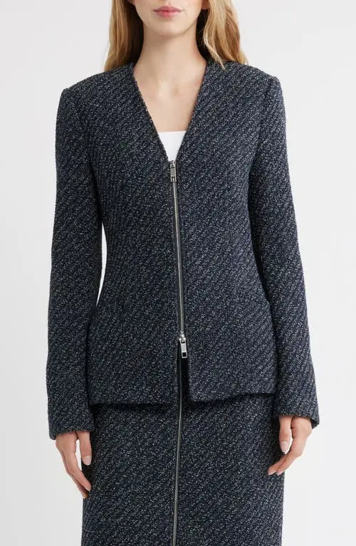 BOSS Jia Zip Tweed Jacket