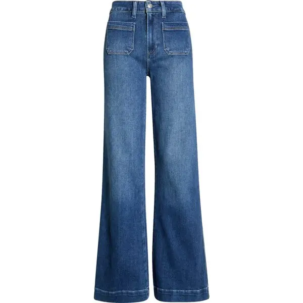 Paige Leenah Patch Pocket Wide Leg Jeans - Hancock