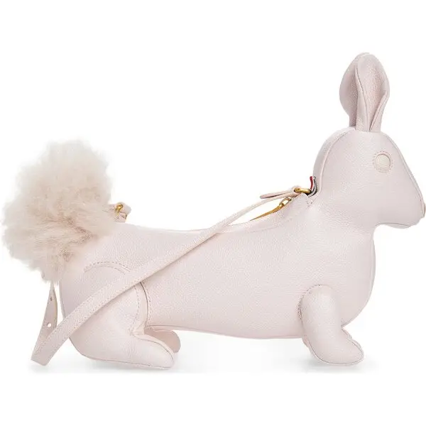 Thom Browne Baby Rabbit Pebbled Leather Shoulder Bag - Light Pink