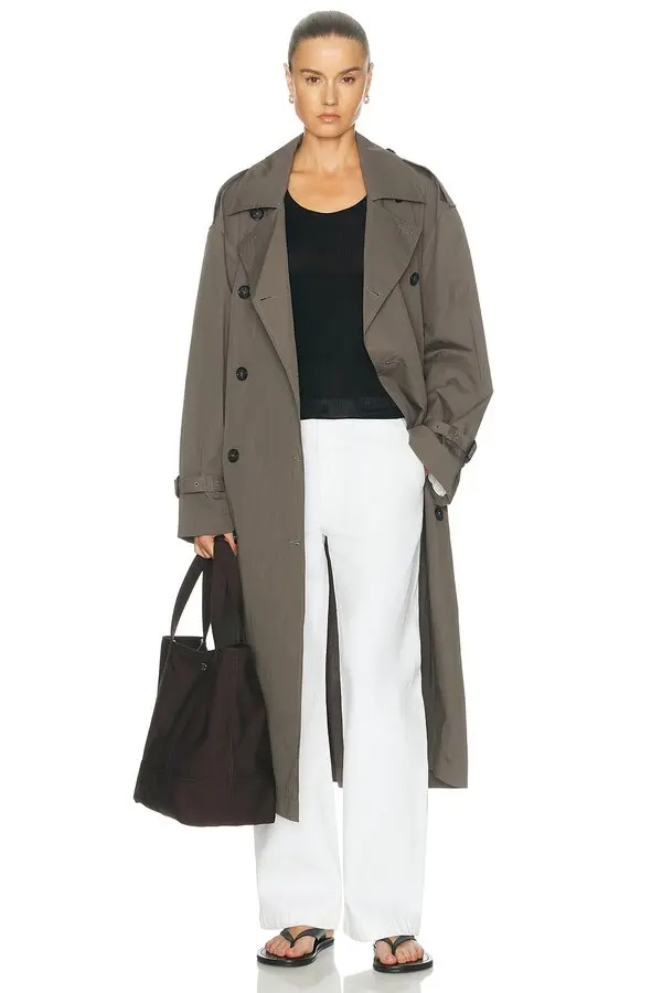 TOTEME Crisp Summer Trench Coat - Taupe