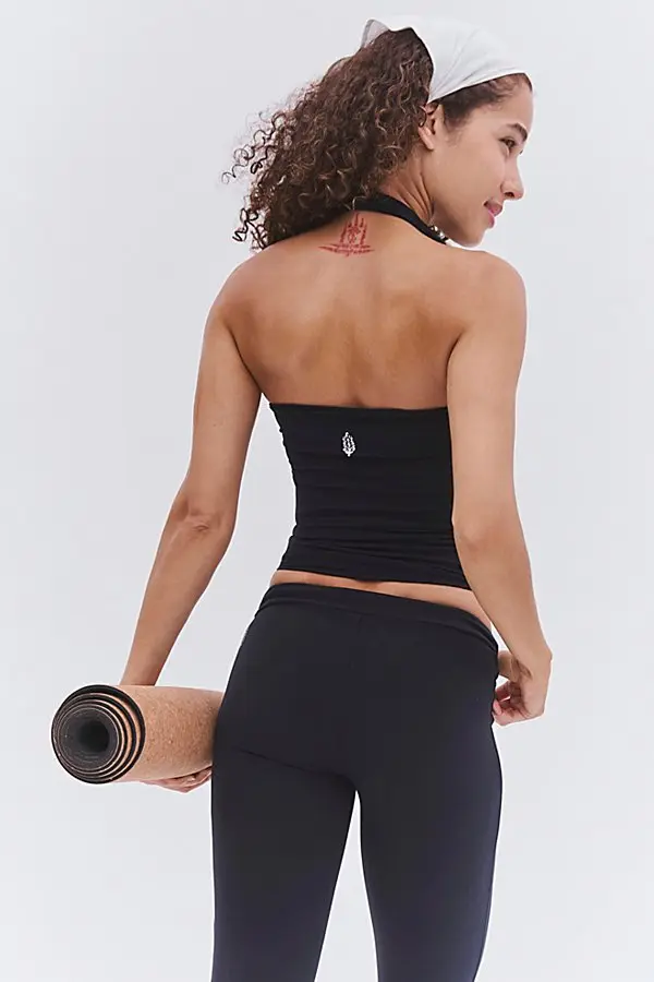 Free People Epic Sculpt Halter Tank - Black