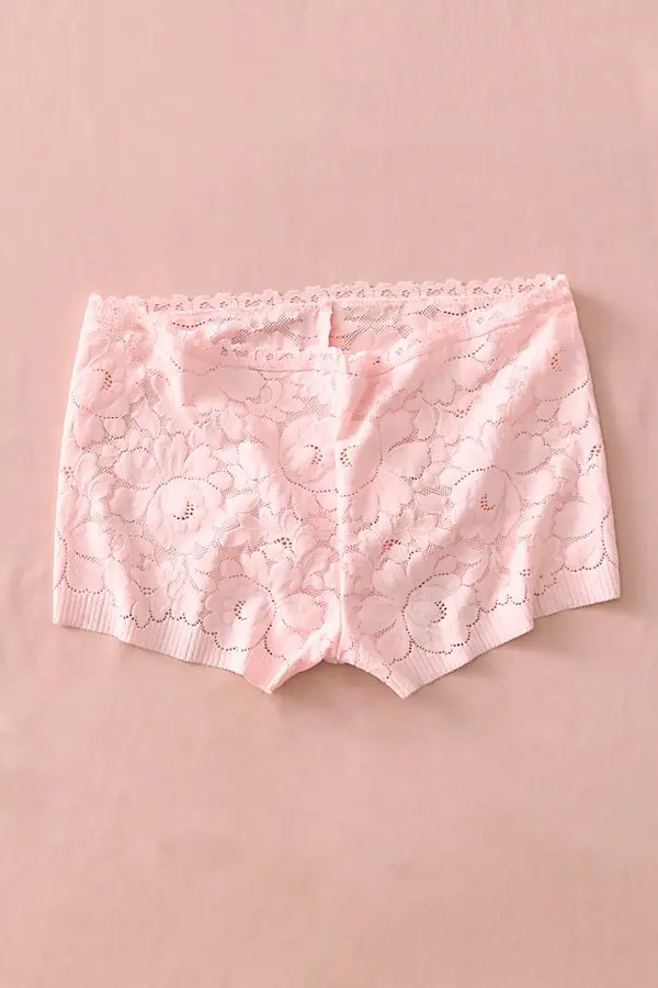 Free People Smooth Talking Lace Boyshort Undies - Rose Icing
