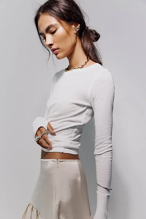 Free People We The Free Tinsley Top - Clean Ivory