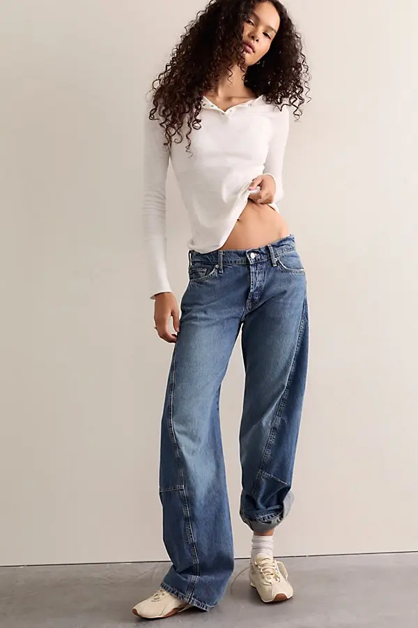 Free People Keeping It Light Ribbed Henley - Clean Ivory