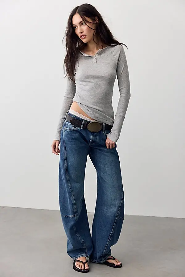 Free People Keeping It Light Ribbed Henley