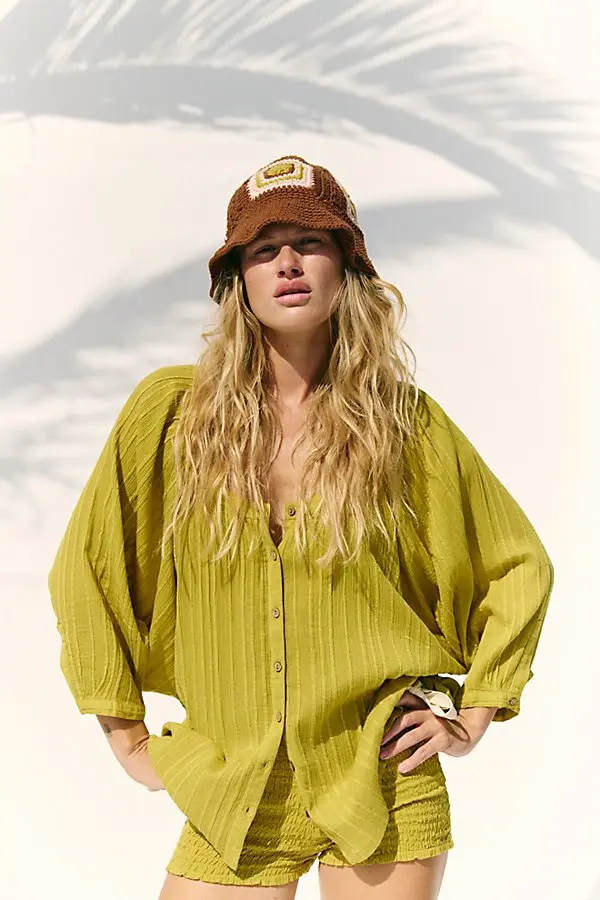 Free People Belize Short Set - Acid Moss