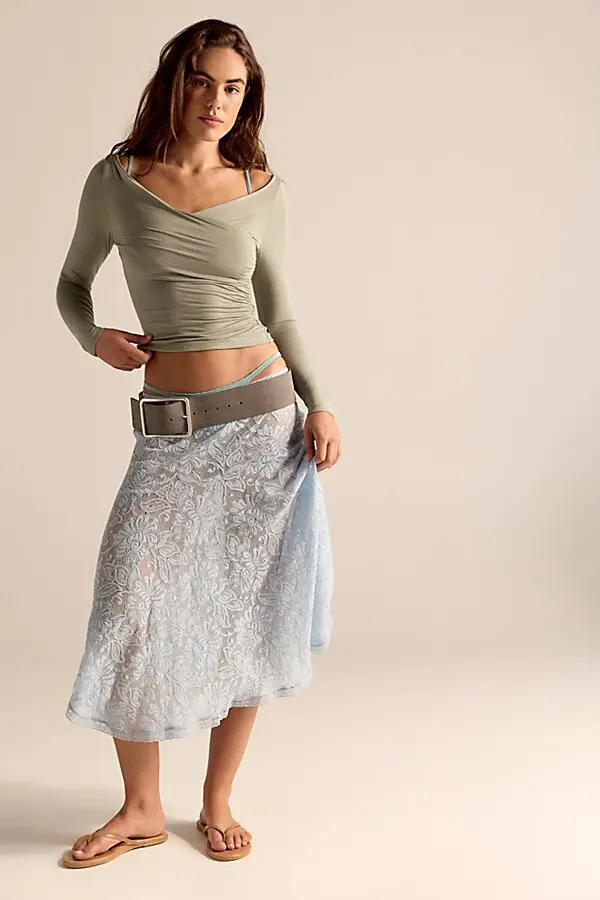 Free People That's A Wrap Layering Long Sleeve - Seagrass