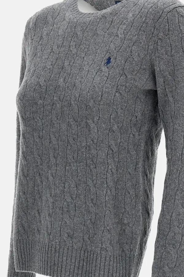Polo Ralph Lauren Cable Knit Crew Neck Sweater - Grigio