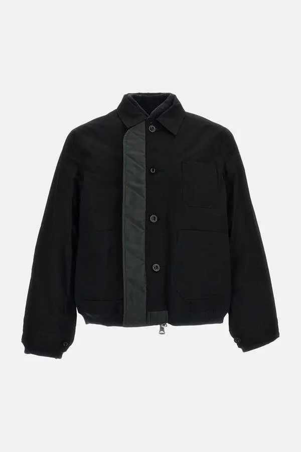 Sacai Giacca Reversibile In Nylon Twill Ripstop