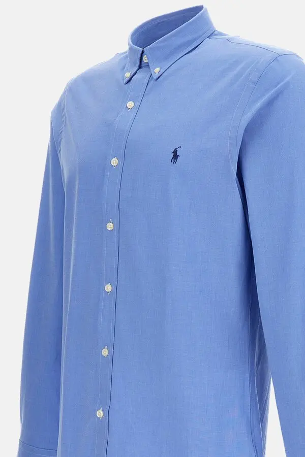 Polo Ralph Lauren Camicia Sportiva A Maniche Lunghe - Azzurro