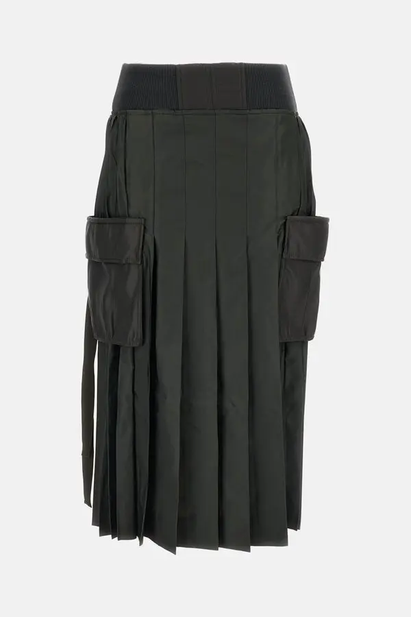 Sacai Skirt In Nylon Twill - Green