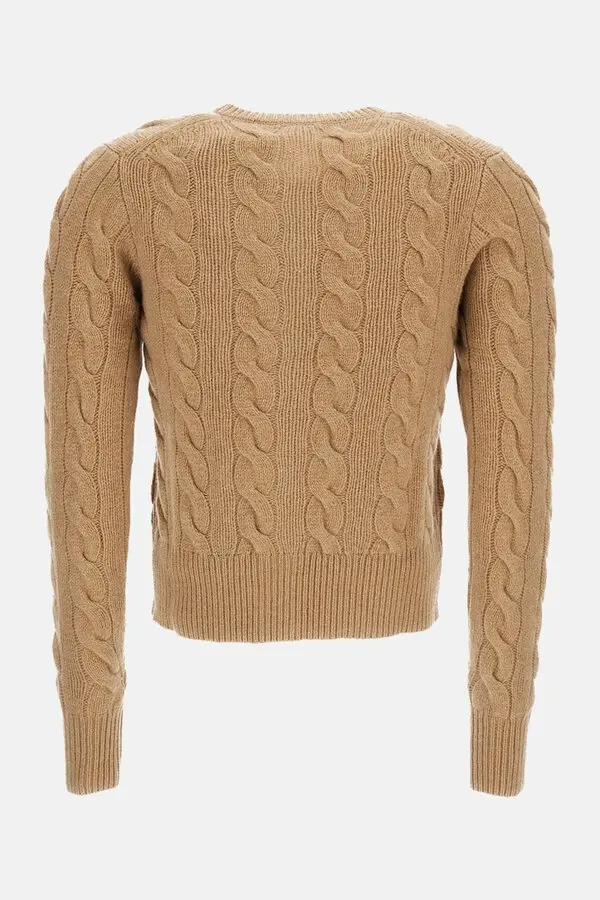 Polo Ralph Lauren Cropped Cable-knit Cardigan - Beige